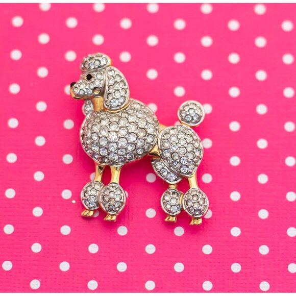 Jewelry | Vintage Rhinestone Poodle Gold Tone Brooch P5 | Poshmark